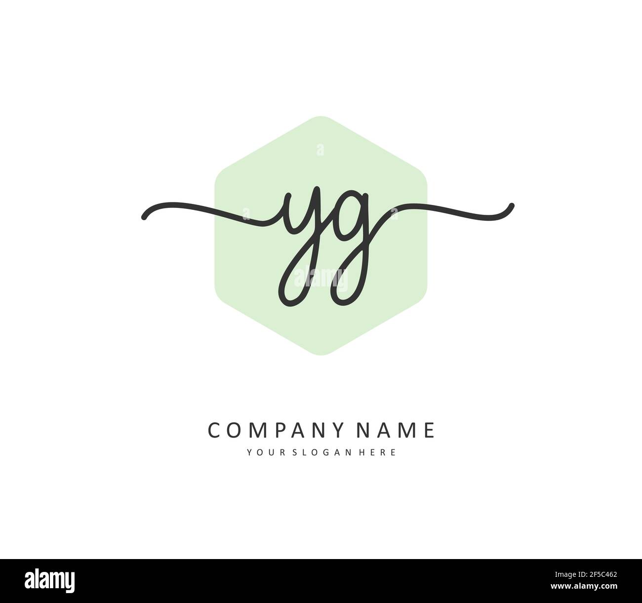 YG Initial letter handwriting and signature logo. A concept handwriting ...