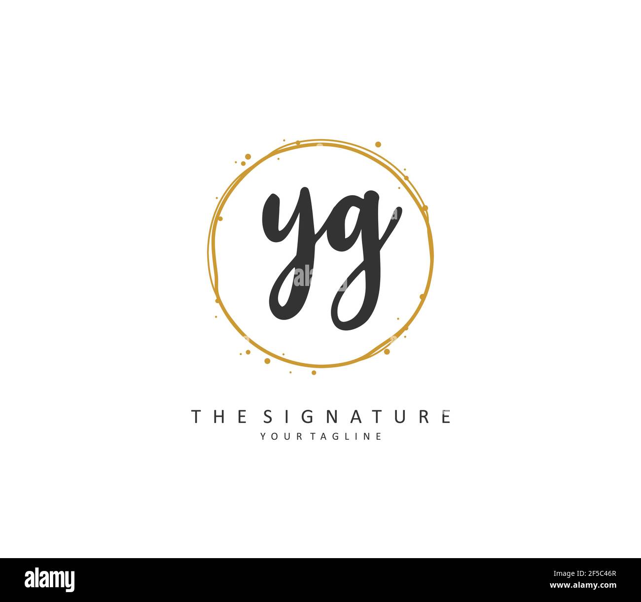 YG Initial letter handwriting and signature logo. A concept handwriting ...
