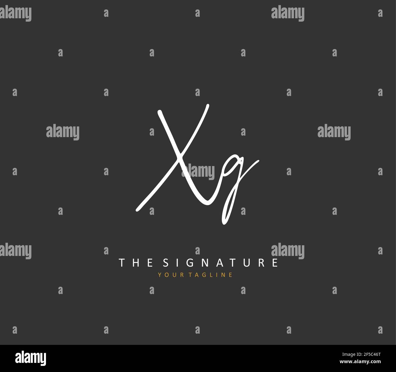 XG Initial letter handwriting and signature logo. A concept handwriting ...
