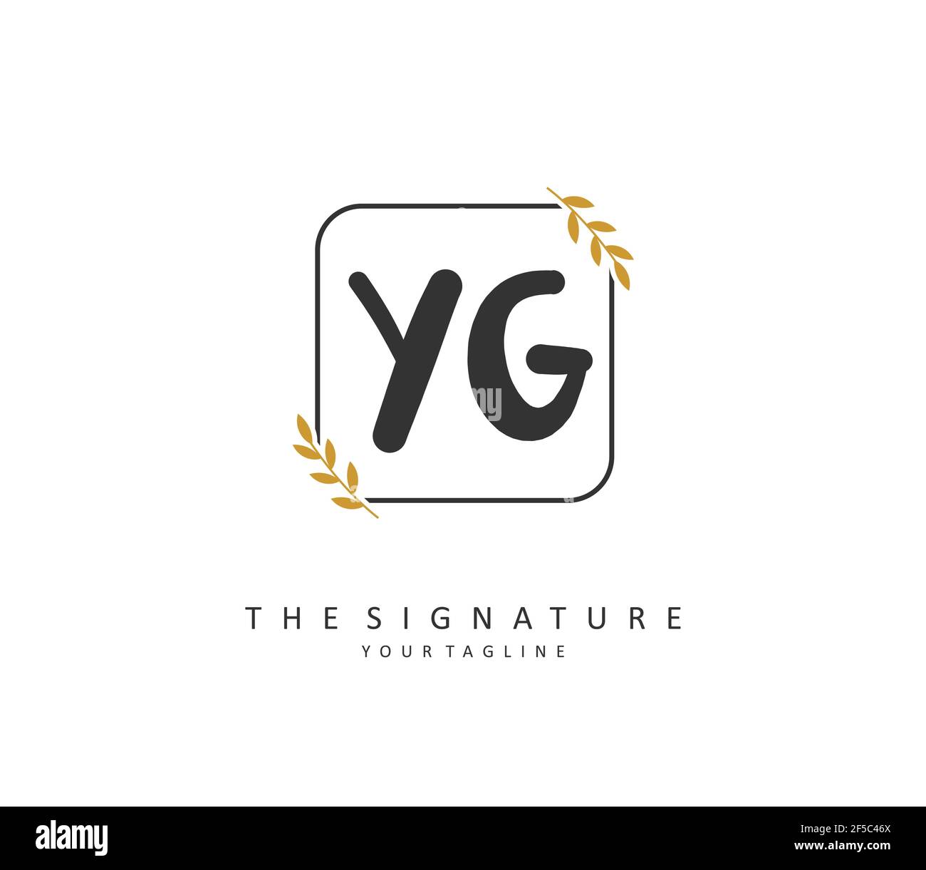 YG Initial letter handwriting and signature logo. A concept handwriting ...