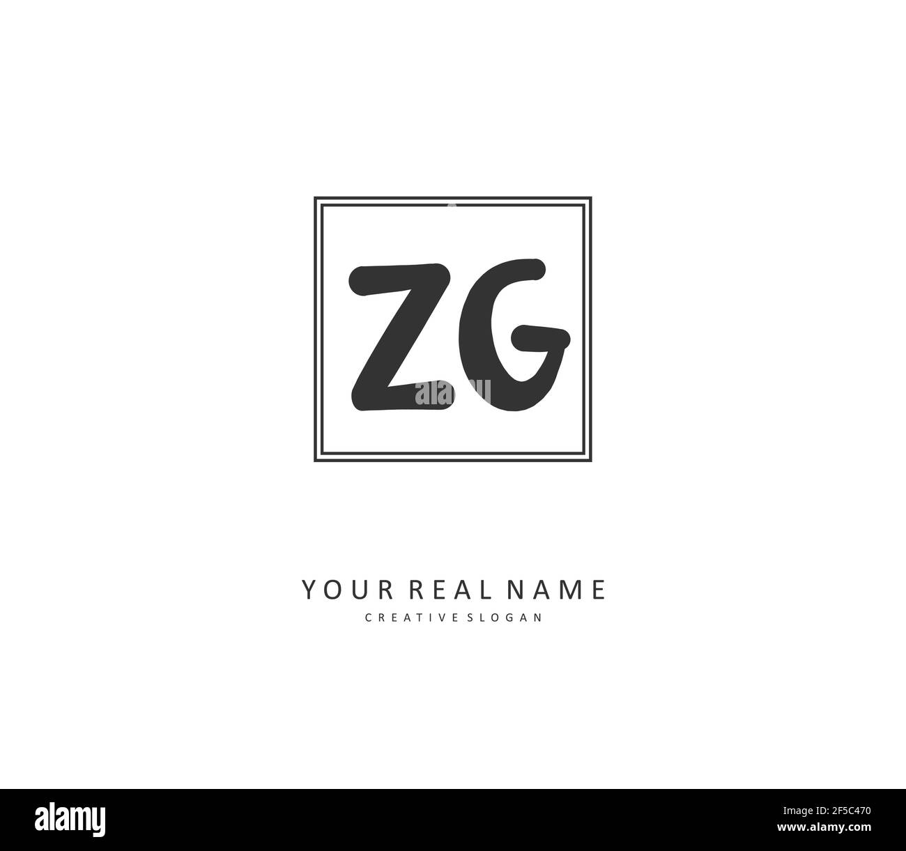 ZG Initial letter handwriting and signature logo. A concept handwriting ...