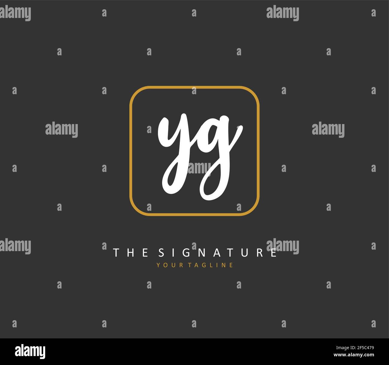 YG Initial letter handwriting and signature logo. A concept handwriting ...