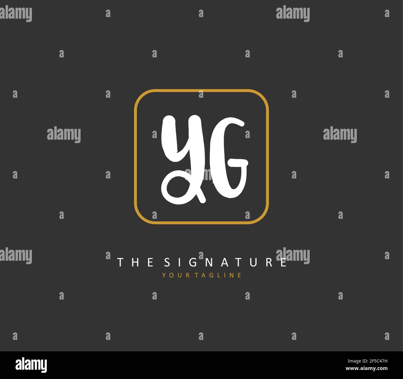 YG Initial letter handwriting and signature logo. A concept handwriting ...