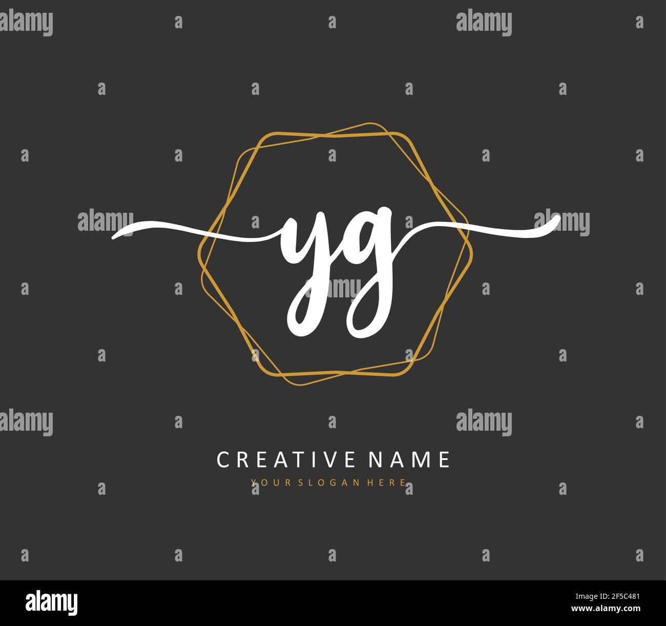 YG Initial letter handwriting and signature logo. A concept handwriting ...