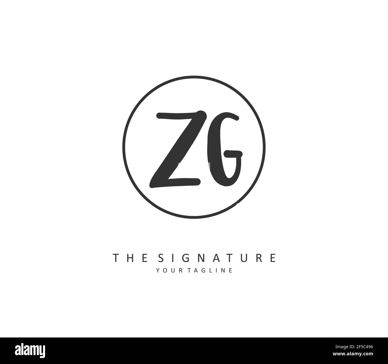 ZG Initial letter handwriting and signature logo. A concept handwriting ...