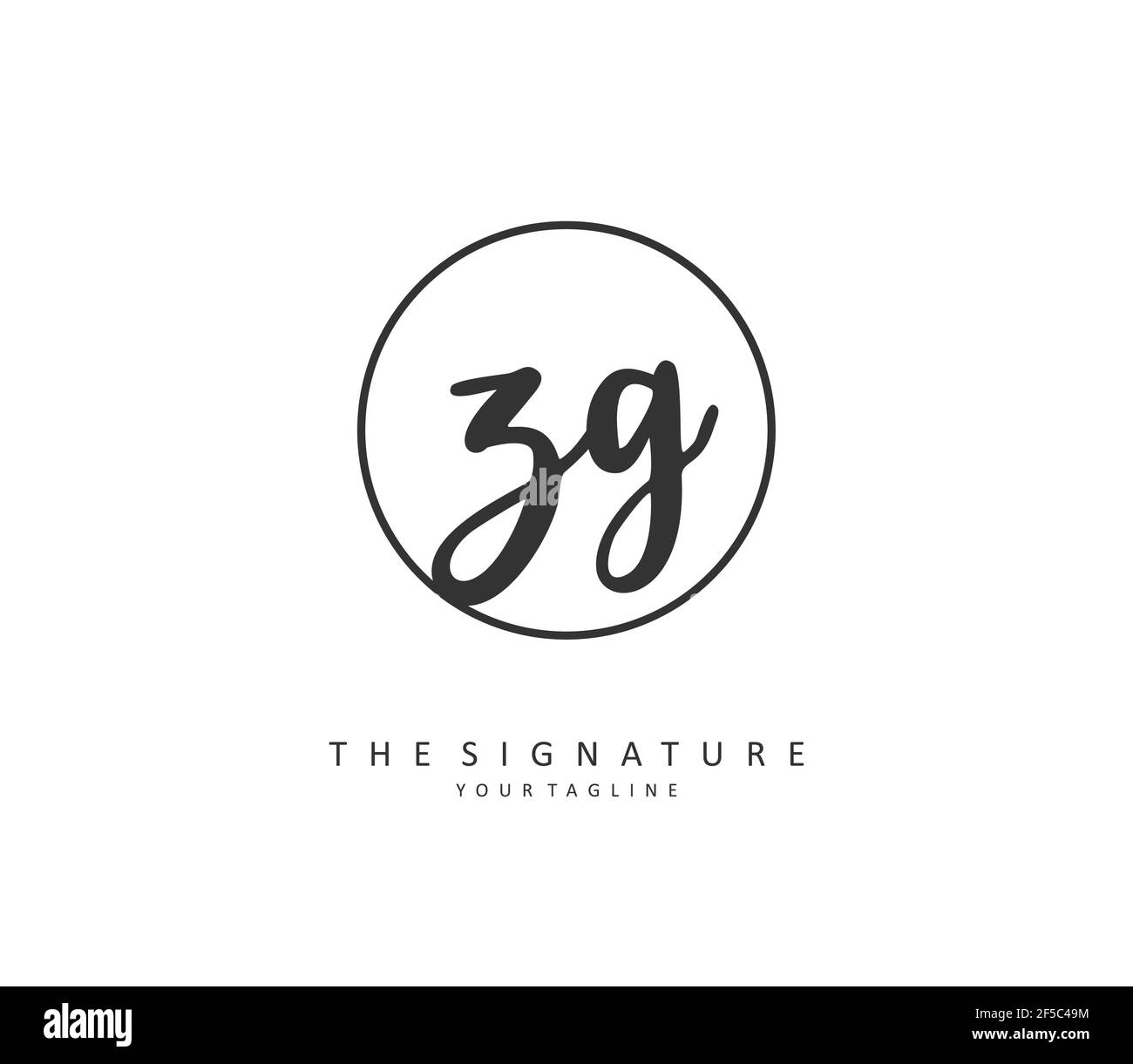 ZG Initial letter handwriting and signature logo. A concept handwriting ...