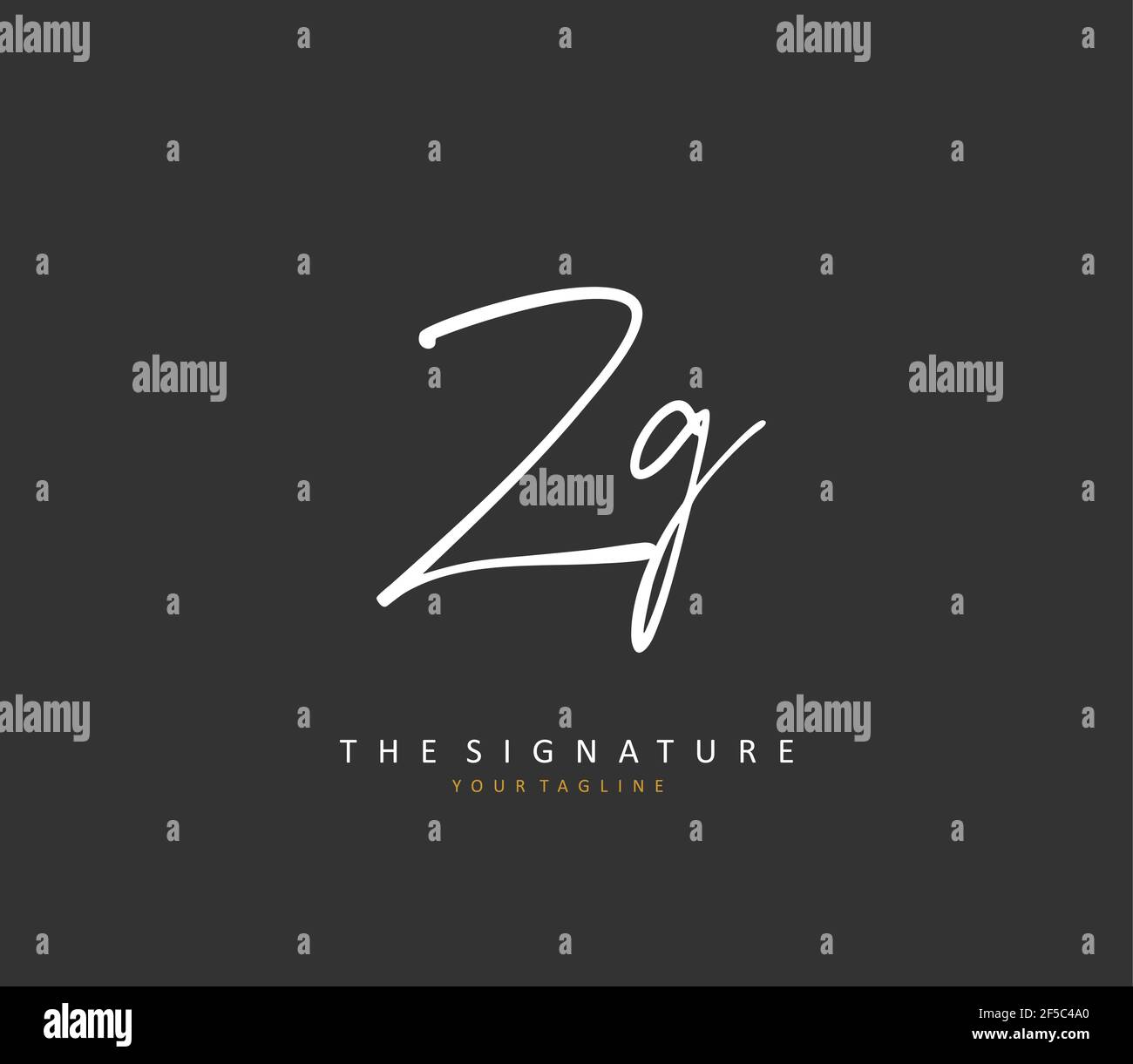 ZG Initial letter handwriting and signature logo. A concept handwriting ...