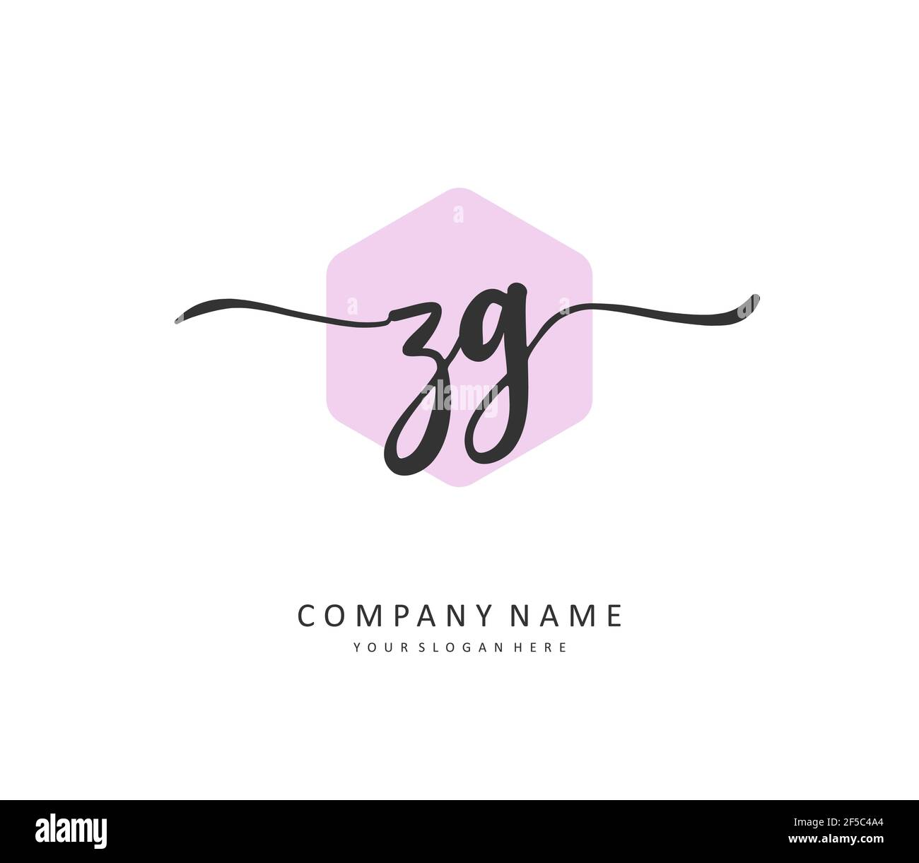ZG Initial letter handwriting and signature logo. A concept handwriting ...