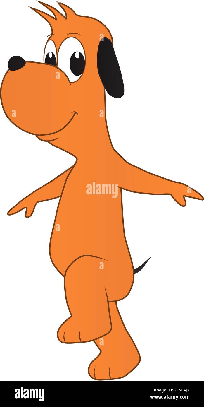 Cartoon illustration of a friendly cute little dog Stock Photo - Alamy