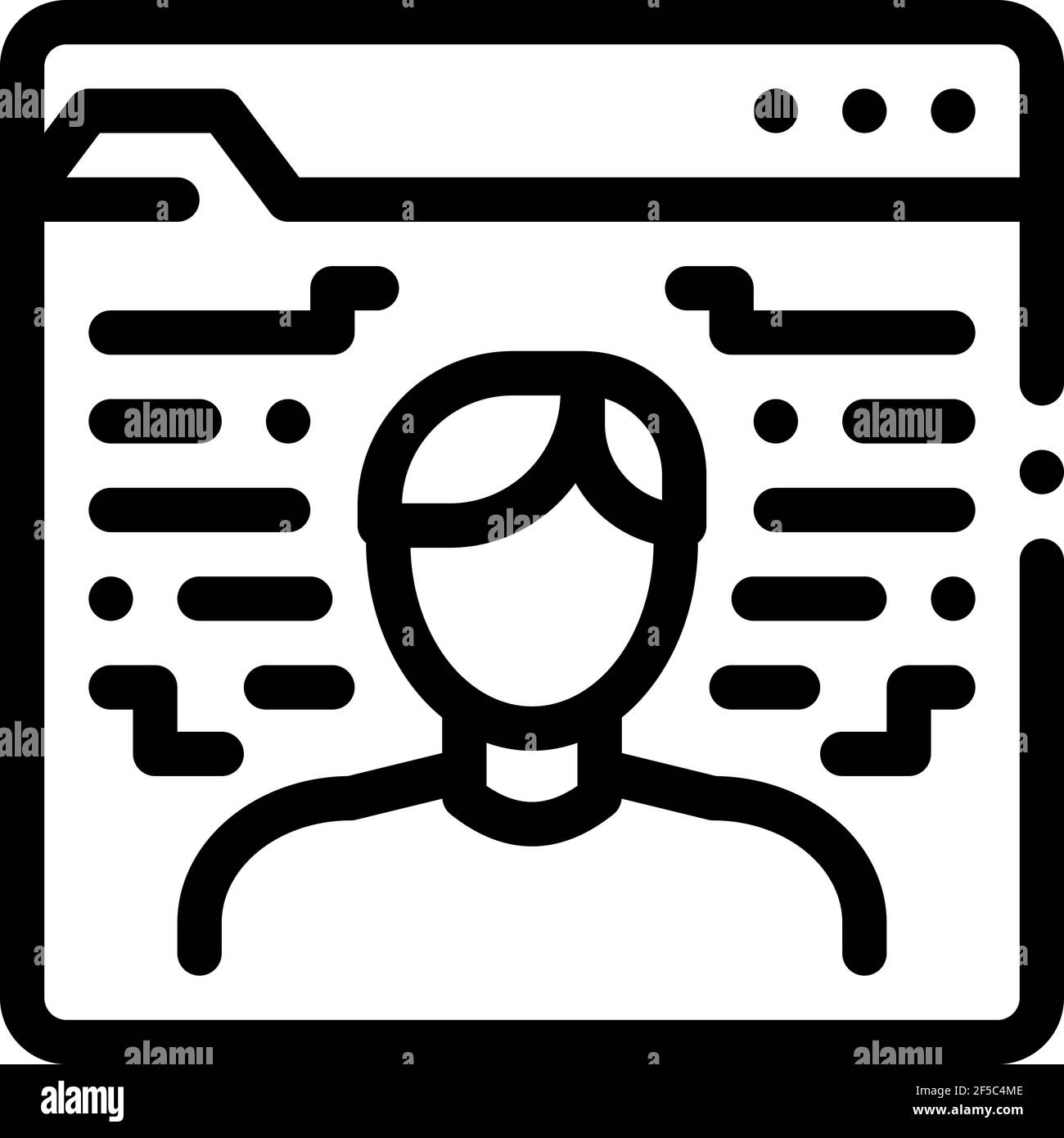 human electronic identity line icon vector illustration Stock Vector ...