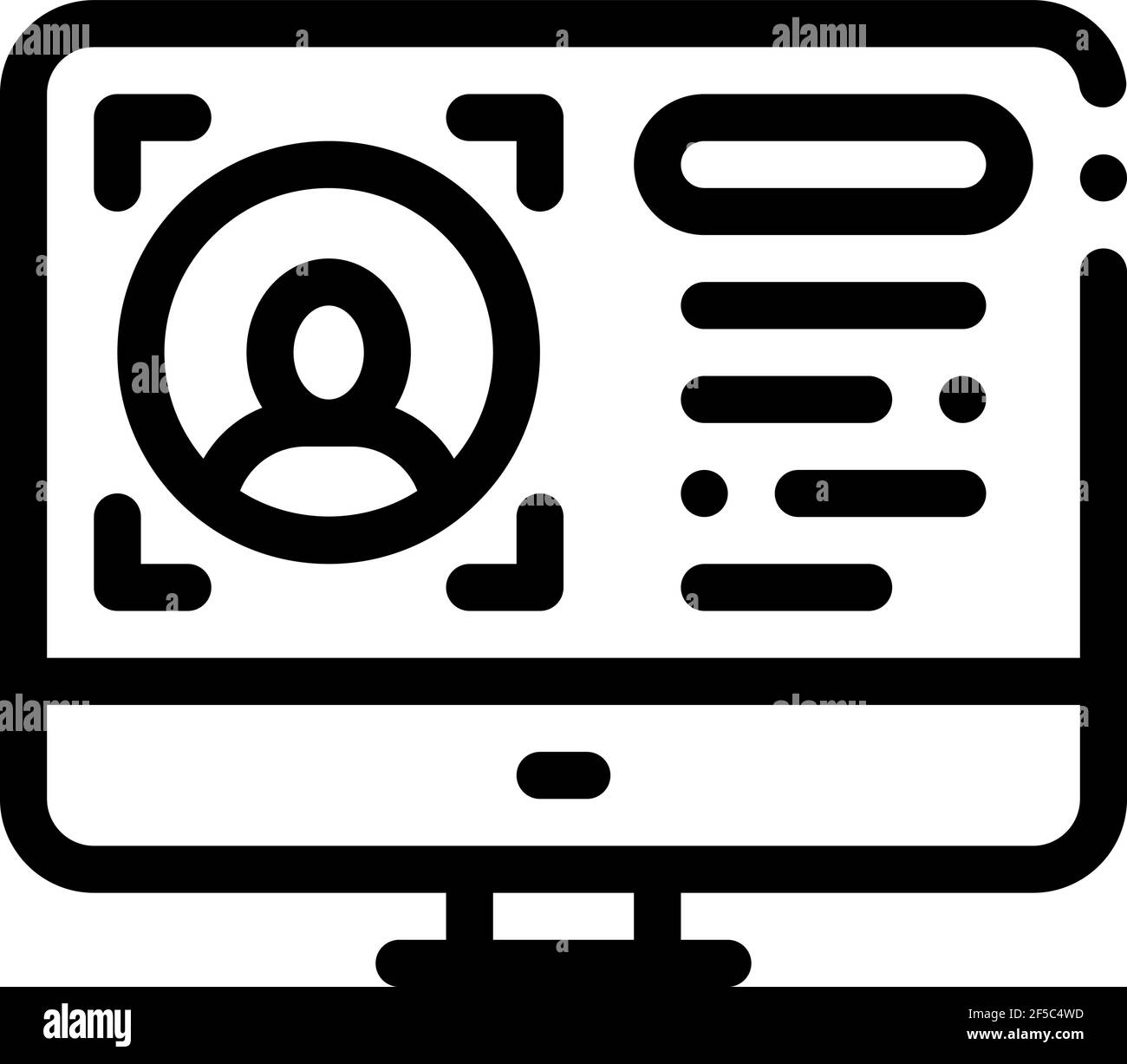 electronic profile identity line icon vector illustration Stock Vector ...