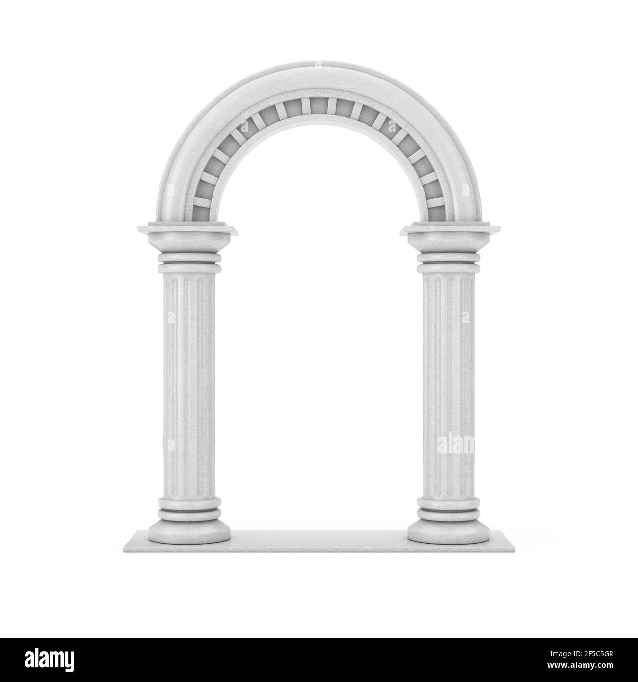 Classic Ancient Greek Column Arc on a white background. 3d Rendering ...