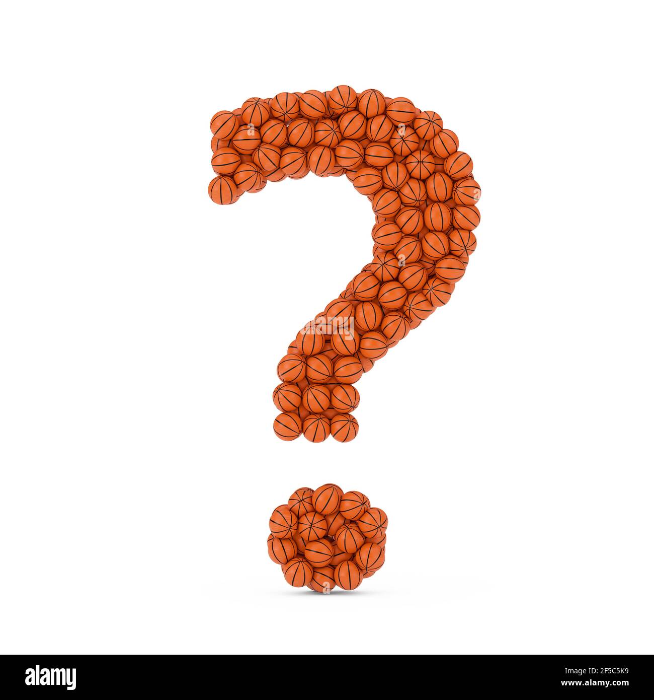 Basketball Balls in Shape of Question Mark on a white background. 3d ...