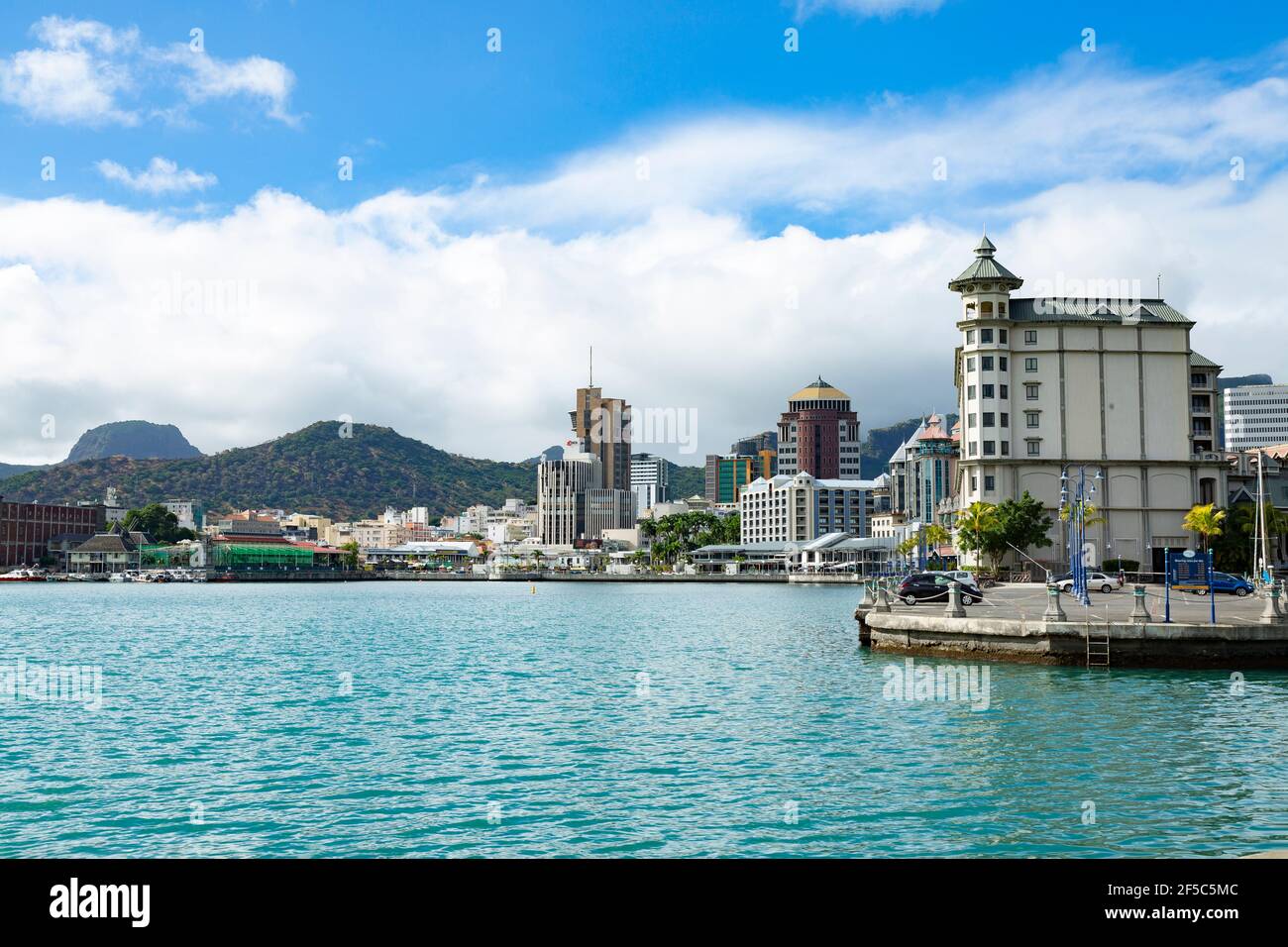 View of Caudan waterfront, Mauritius Stock Photo - Alamy
