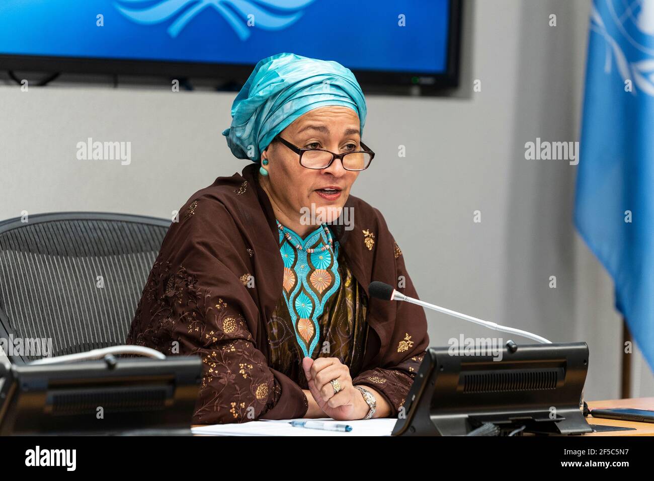 Deputy Secretary-General Ms. Amina Mohammed briefing on launch of the ...