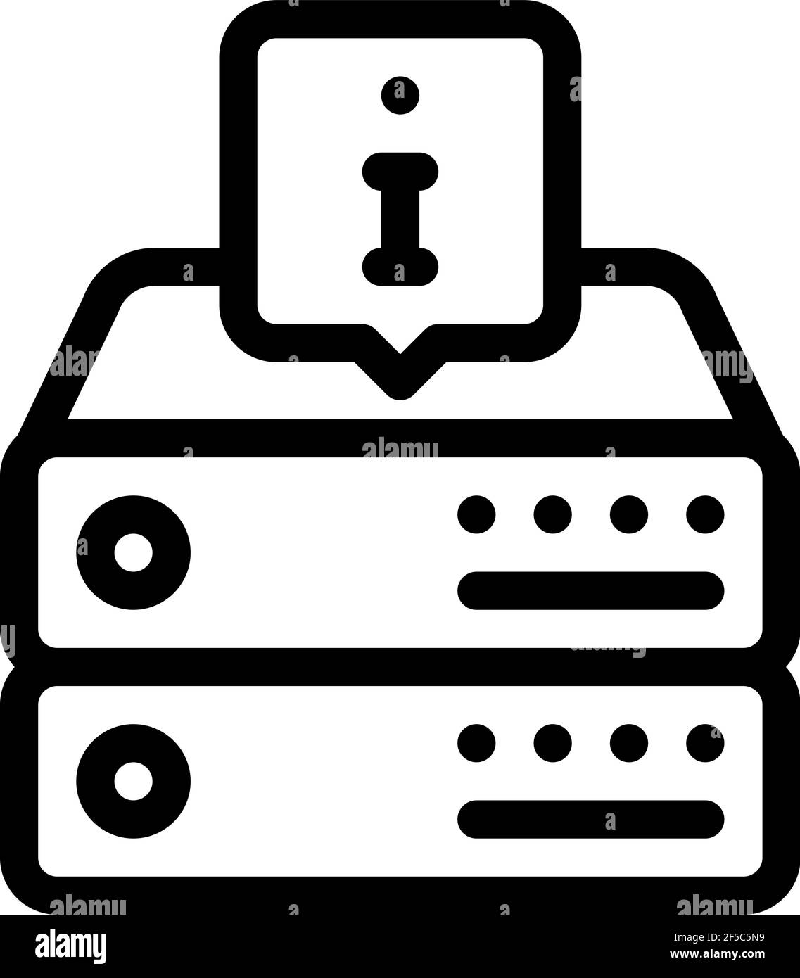 information on server for machine learning line icon vector ...