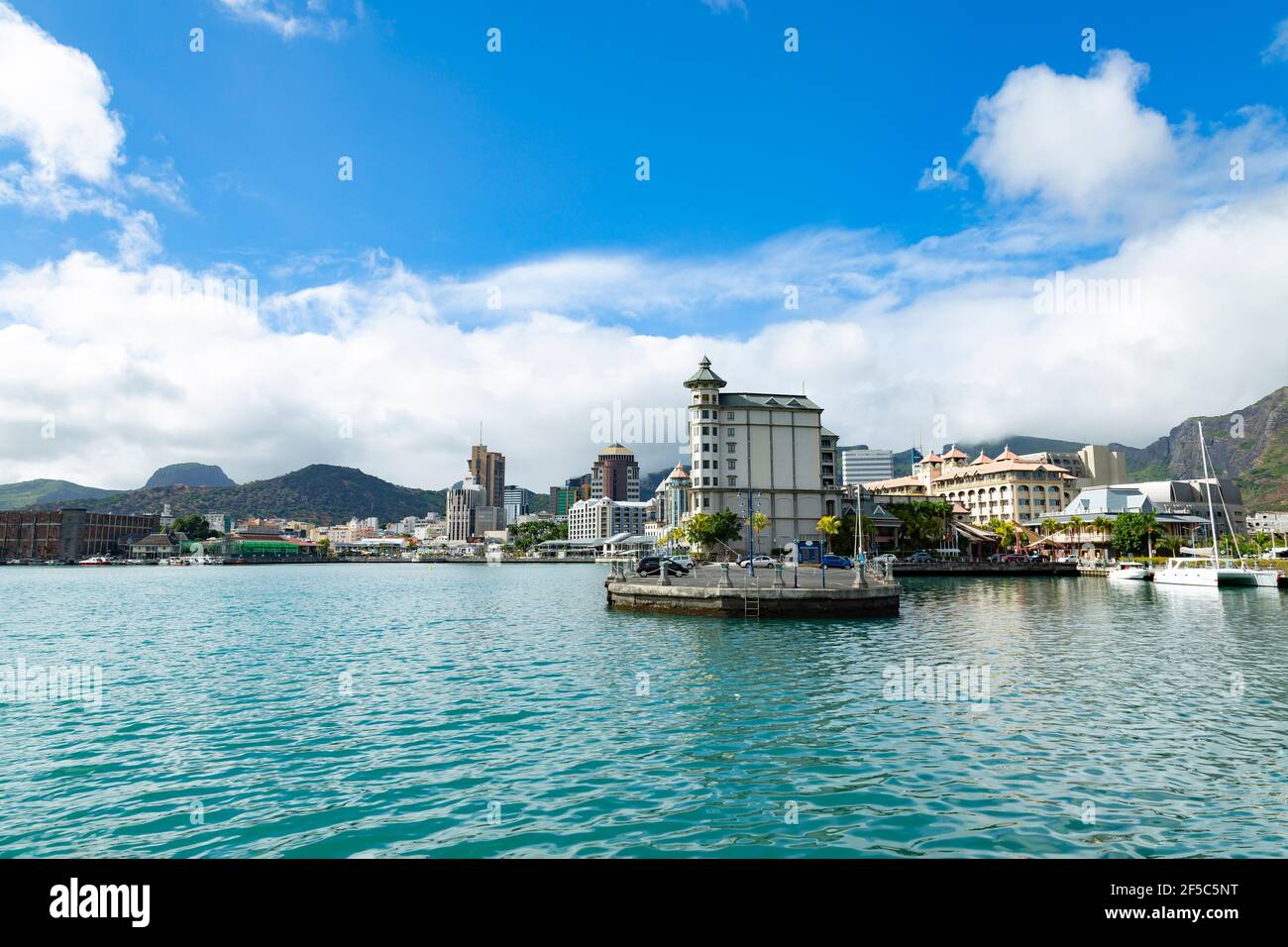 View of Caudan waterfront, Mauritius Stock Photo - Alamy