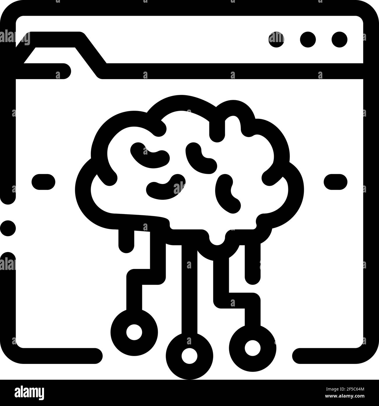 digital ai machine learning line icon vector illustration Stock Vector ...