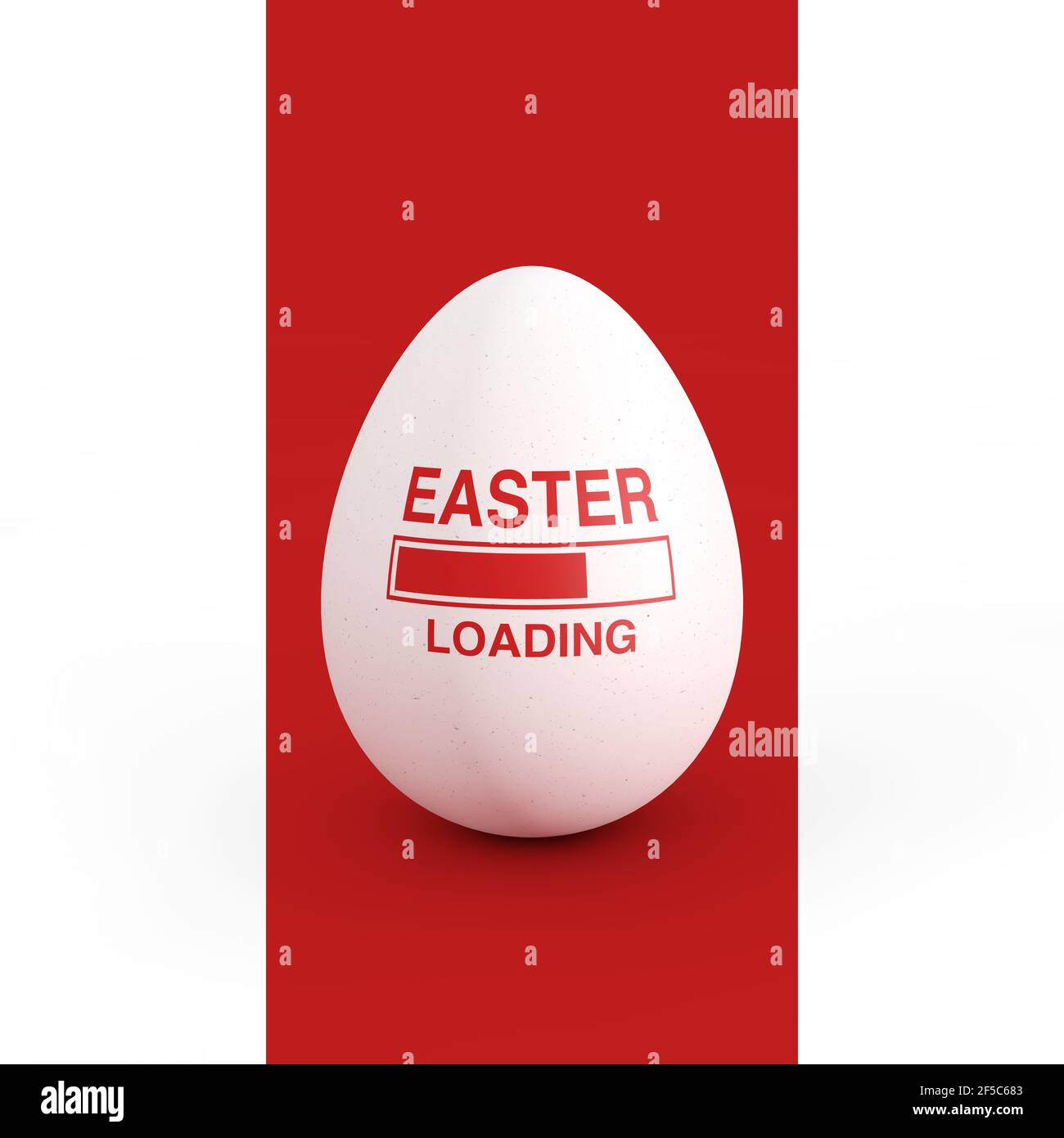 Progress Bar Showing Easter Loading with Easter Egg on a white and red ...