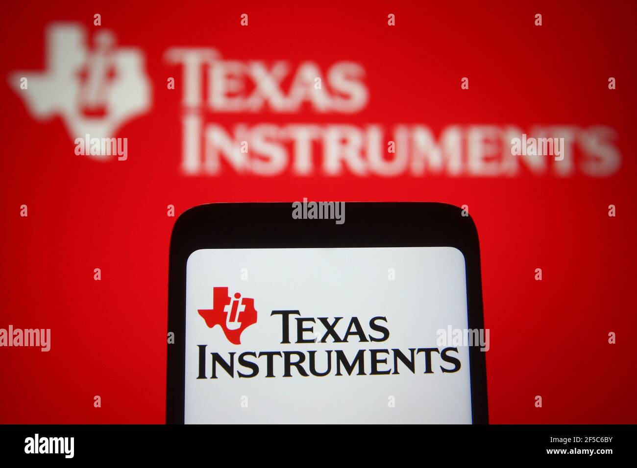 In this photo illustration the Texas Instruments logo of an US ...