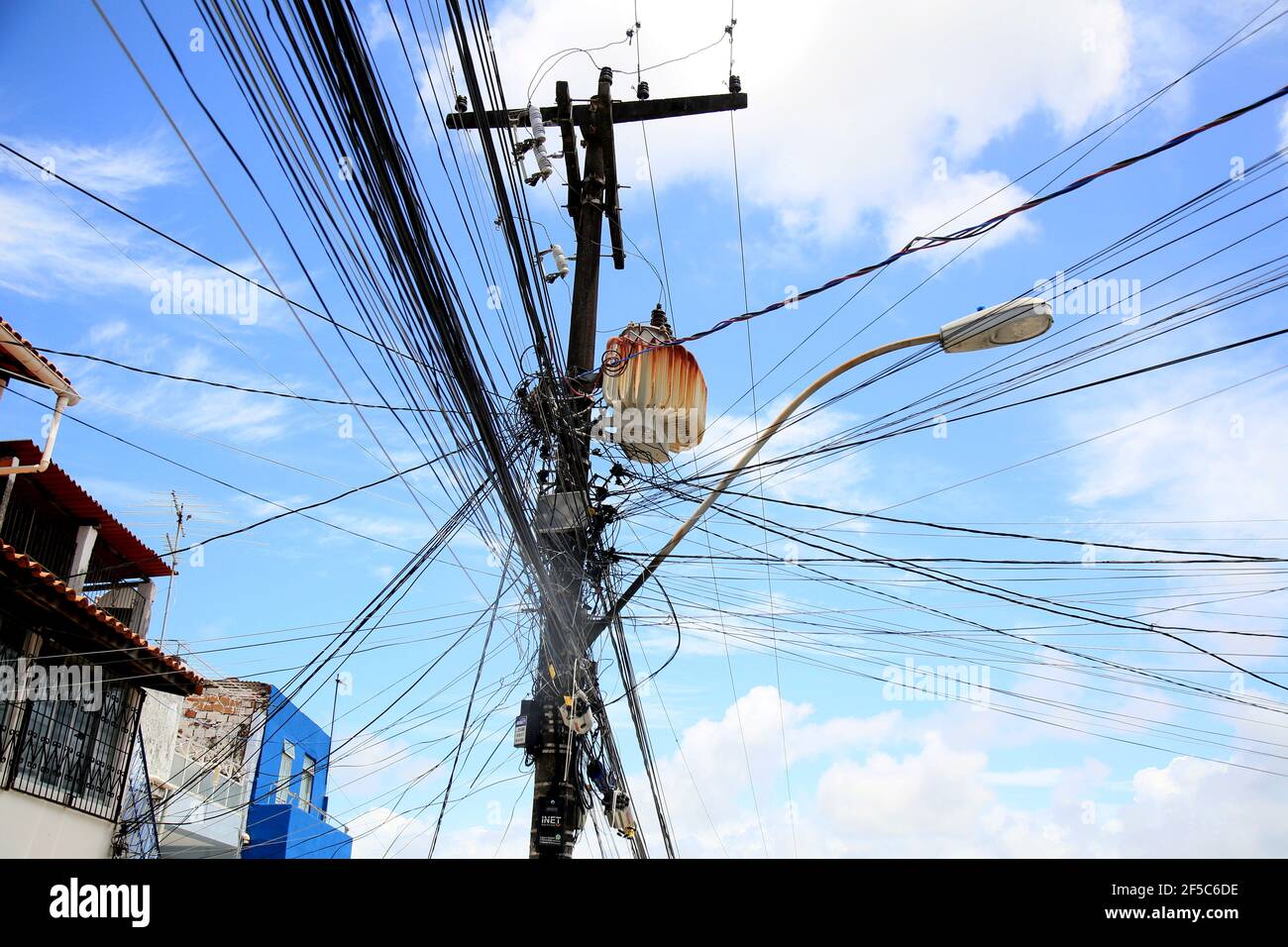 salvador, bahia, brazil - january 27, 2021: electric power transformer ...