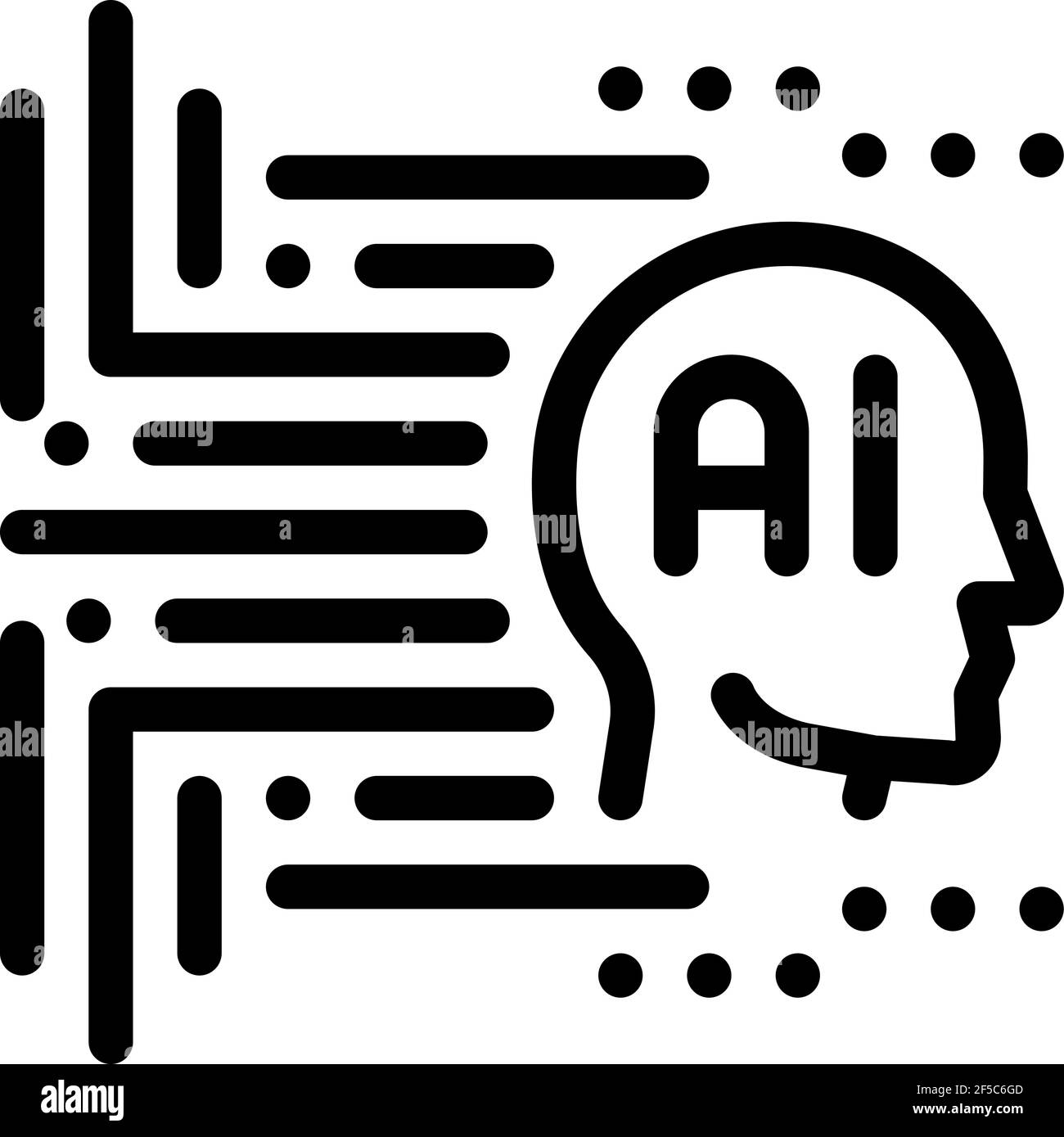 artificial intelligence line icon vector illustration sign Stock Vector ...