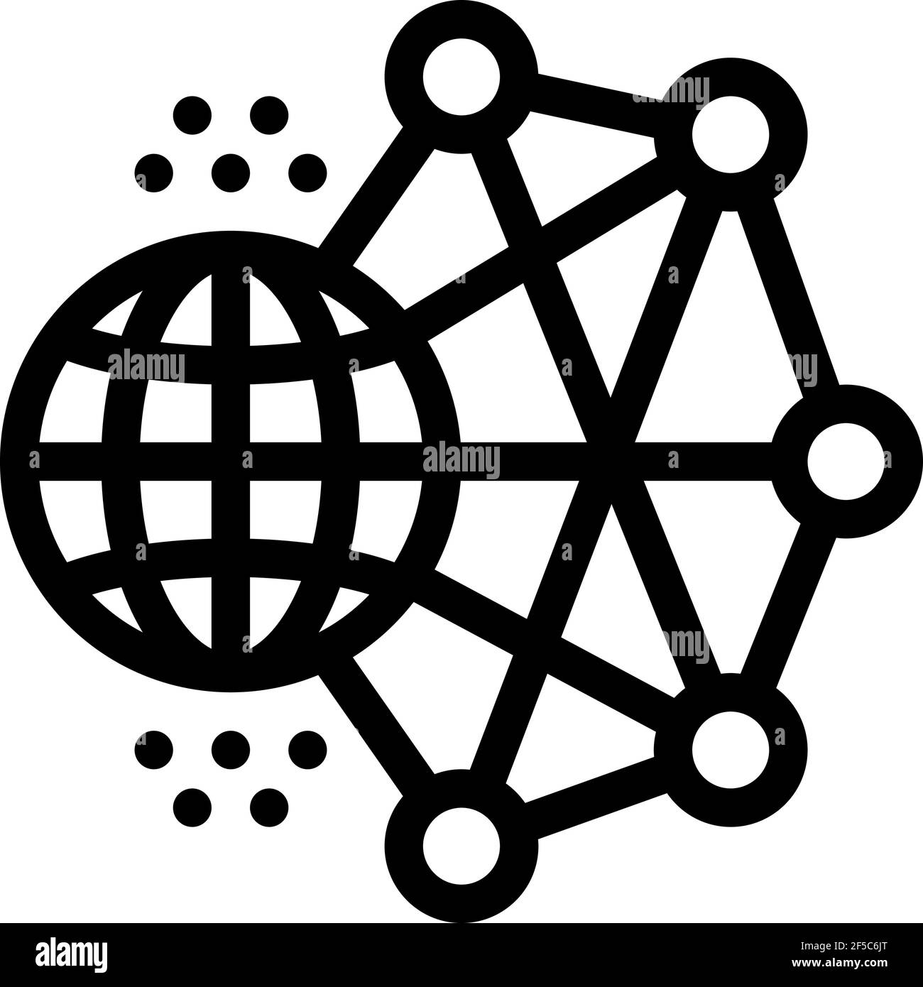 worldwide network machine learning line icon vector illustration Stock ...