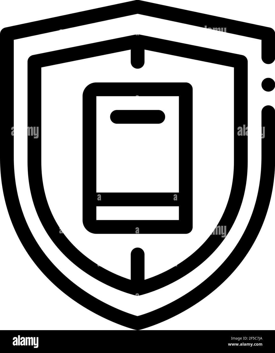 Black line contract shield icon hi-res stock photography and images - Alamy