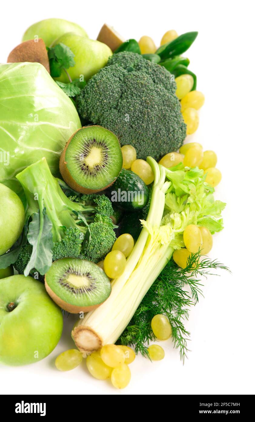 fresh vegetables with leaves isolated on white background Stock Photo ...