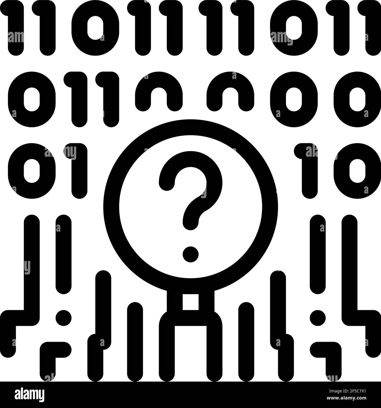 digital code researcher line icon vector illustration Stock Vector ...