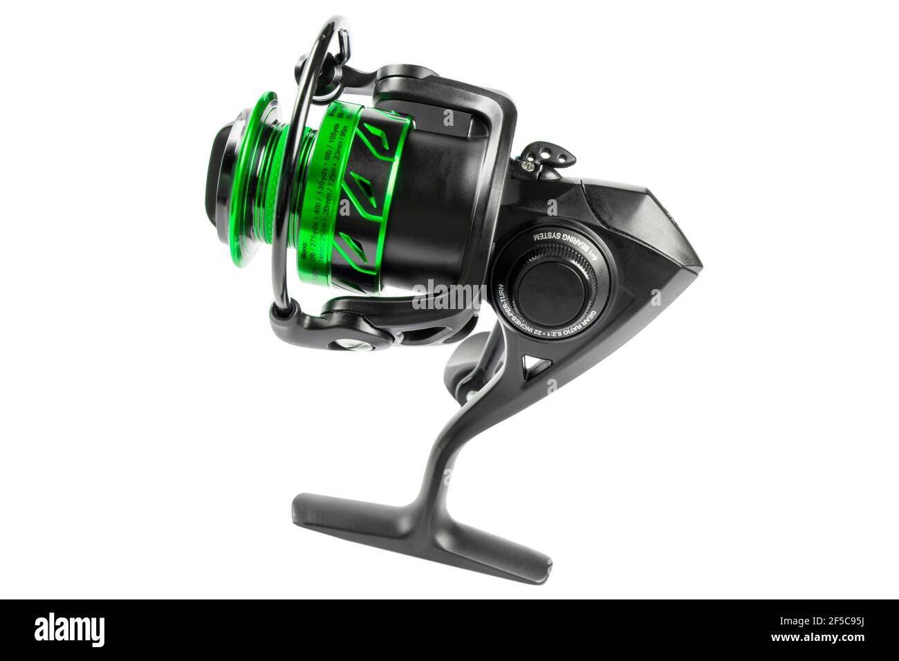 Fishing tackle. Fishing reel isolated on white background with clipping ...