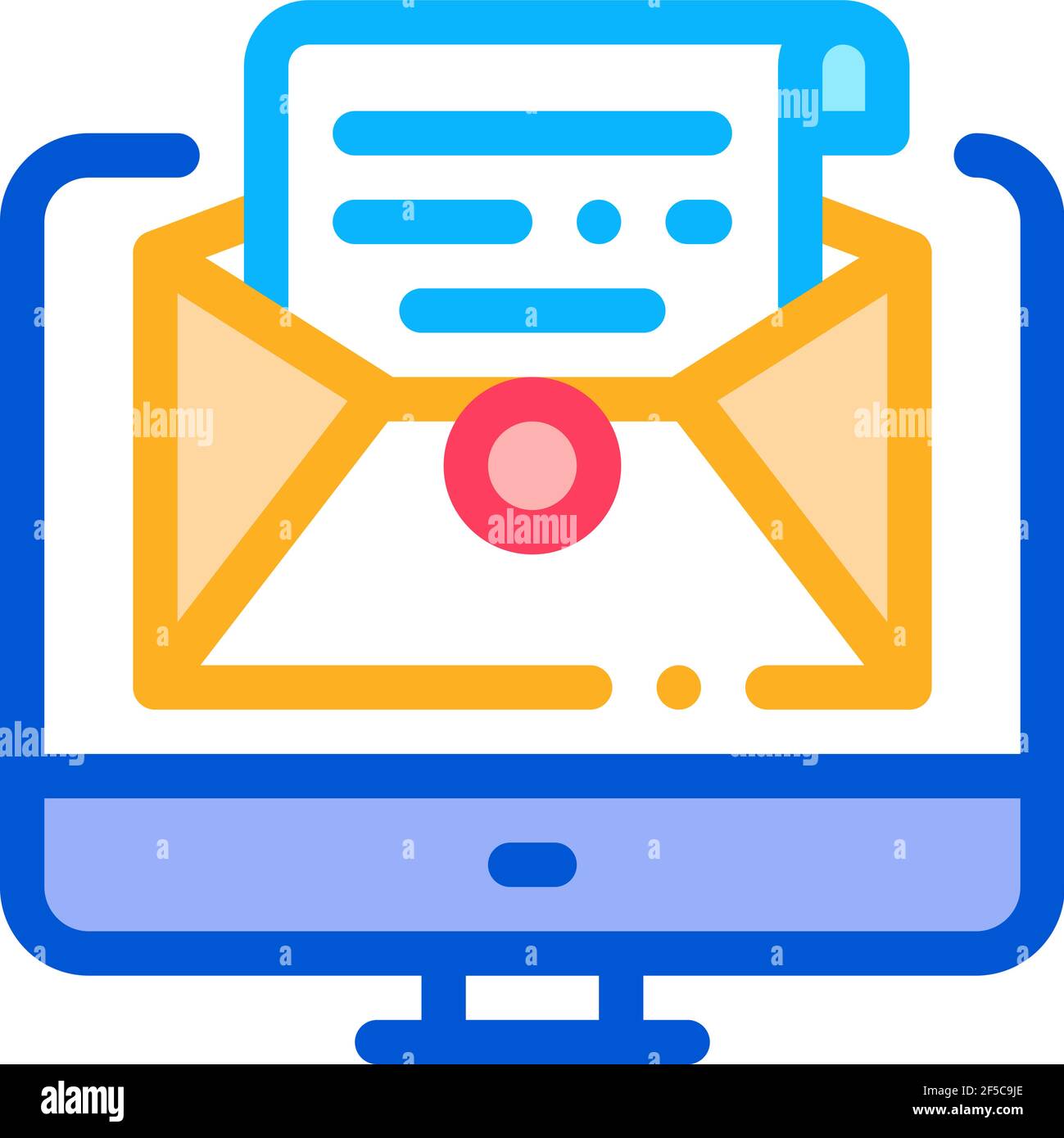 accept incoming mail administrator color icon vector illustration Stock ...