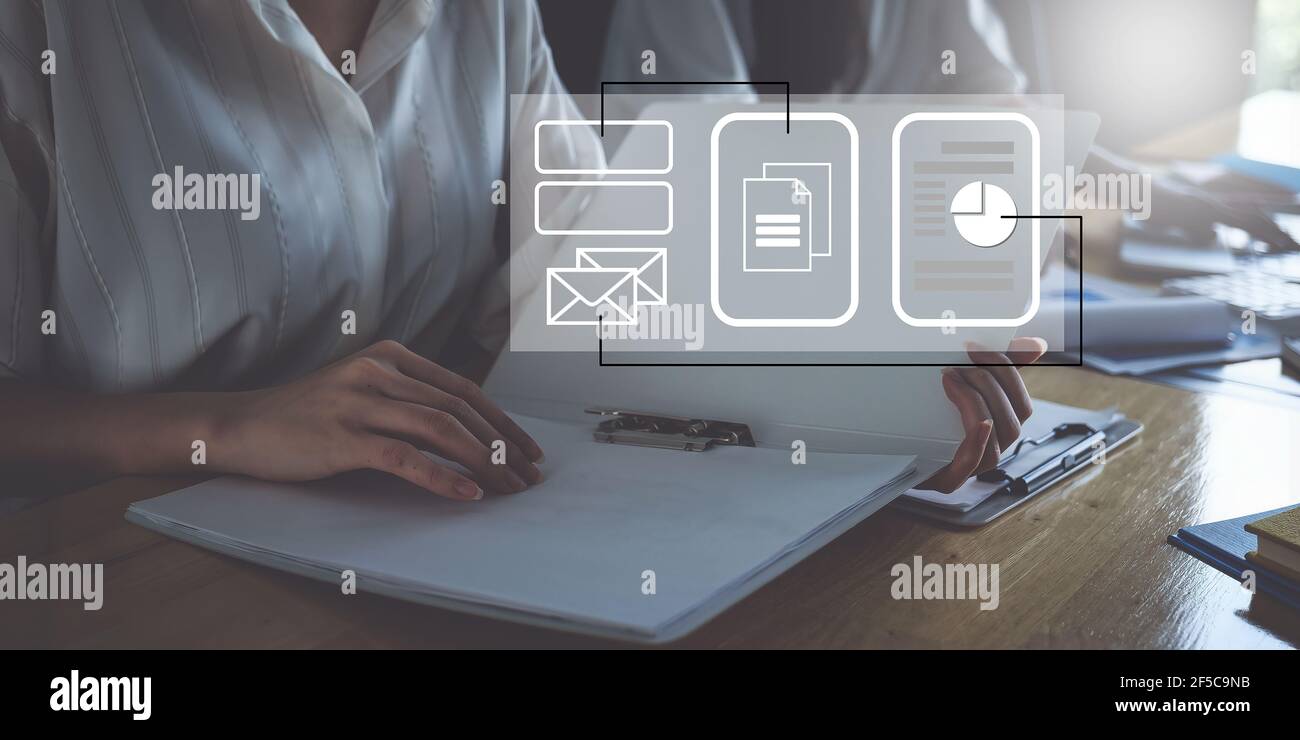 business financial or accountant busy calculating finances or taxes on ...