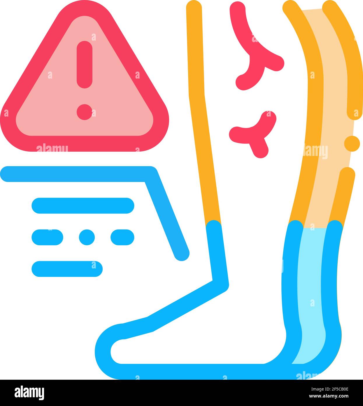 cold feet due atherosclerosis, health problem color icon vector ...