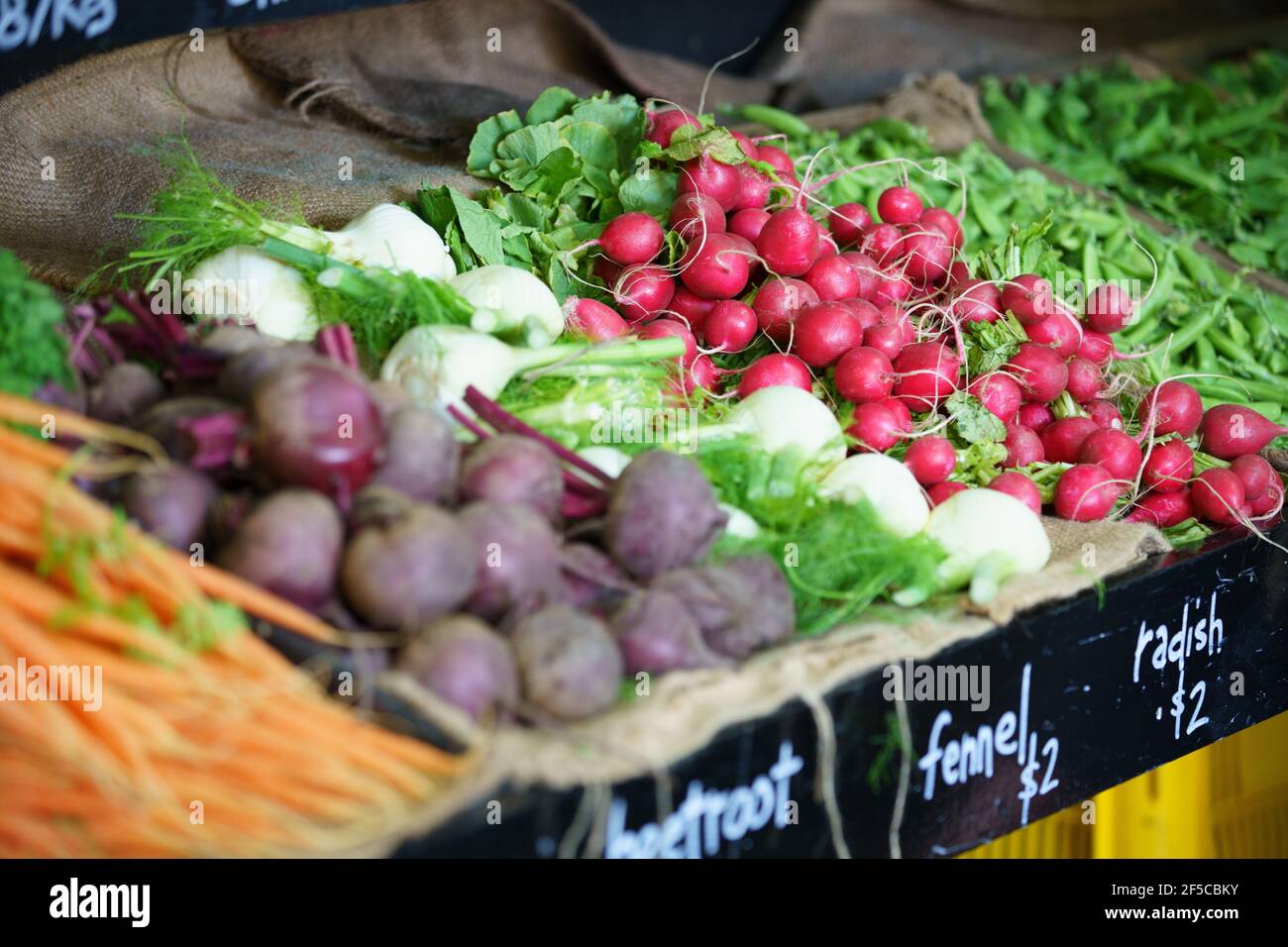 Fresh fruit and vegetables at a farmer's market in Mt Martha Victoria ...