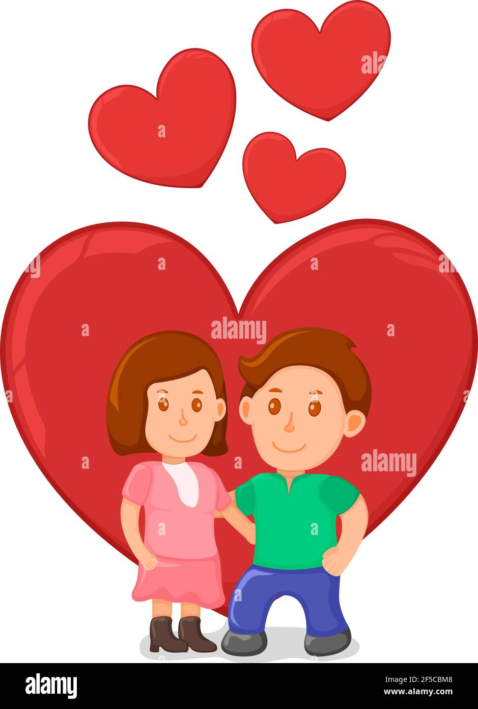 Lovely romantic couple standing hug and gift present, spring valentine ...