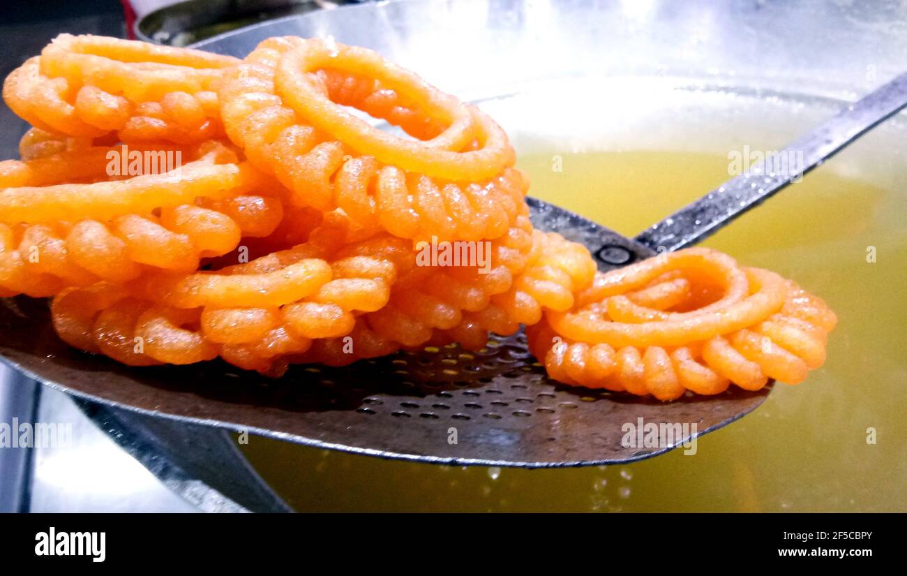 Indian Sweet Food Imarti Also Know as Amriti, Omriti, Jahangir, Jalebi ...