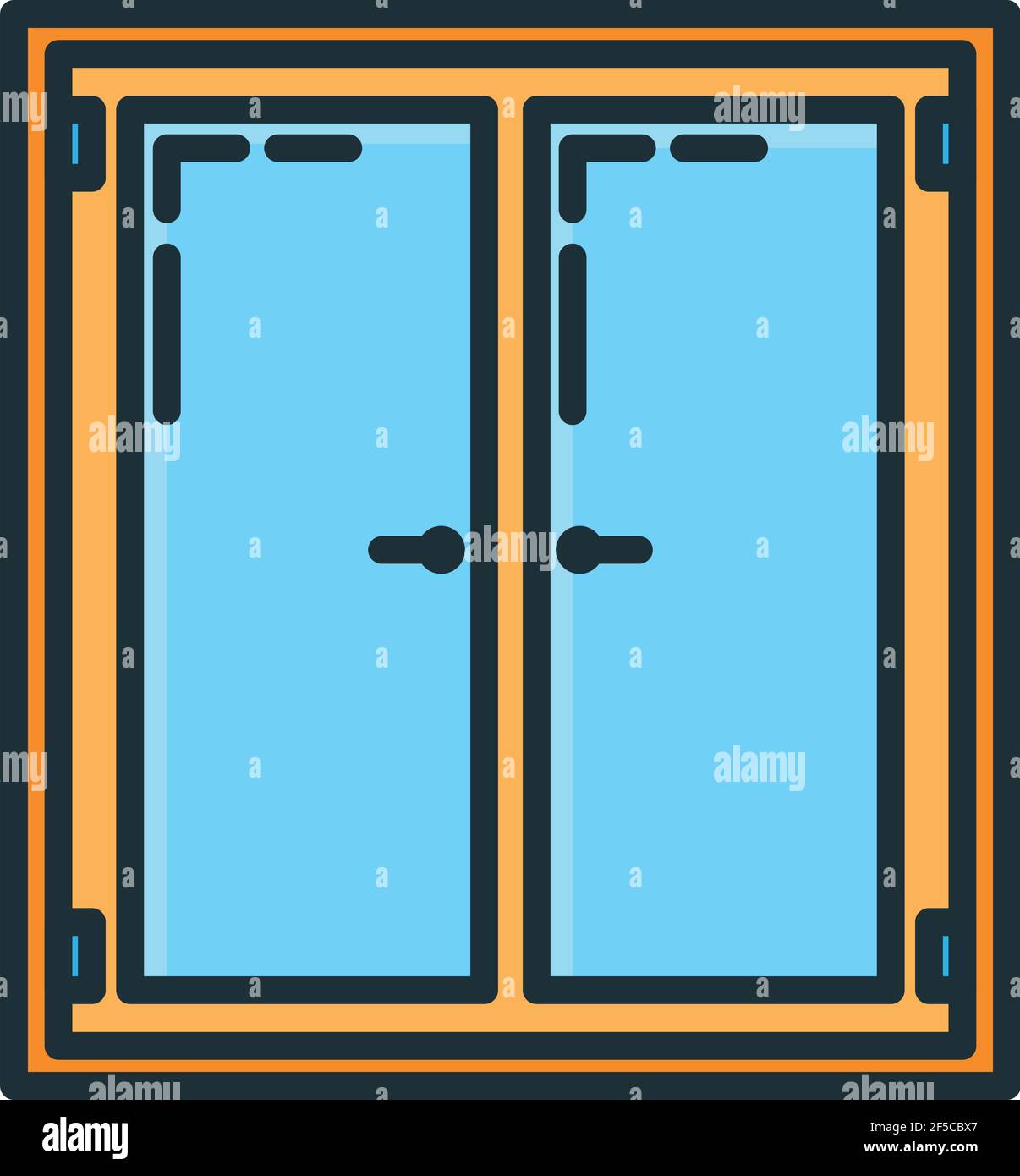 Window aperture home icon, house renovation concept line flat vector ...