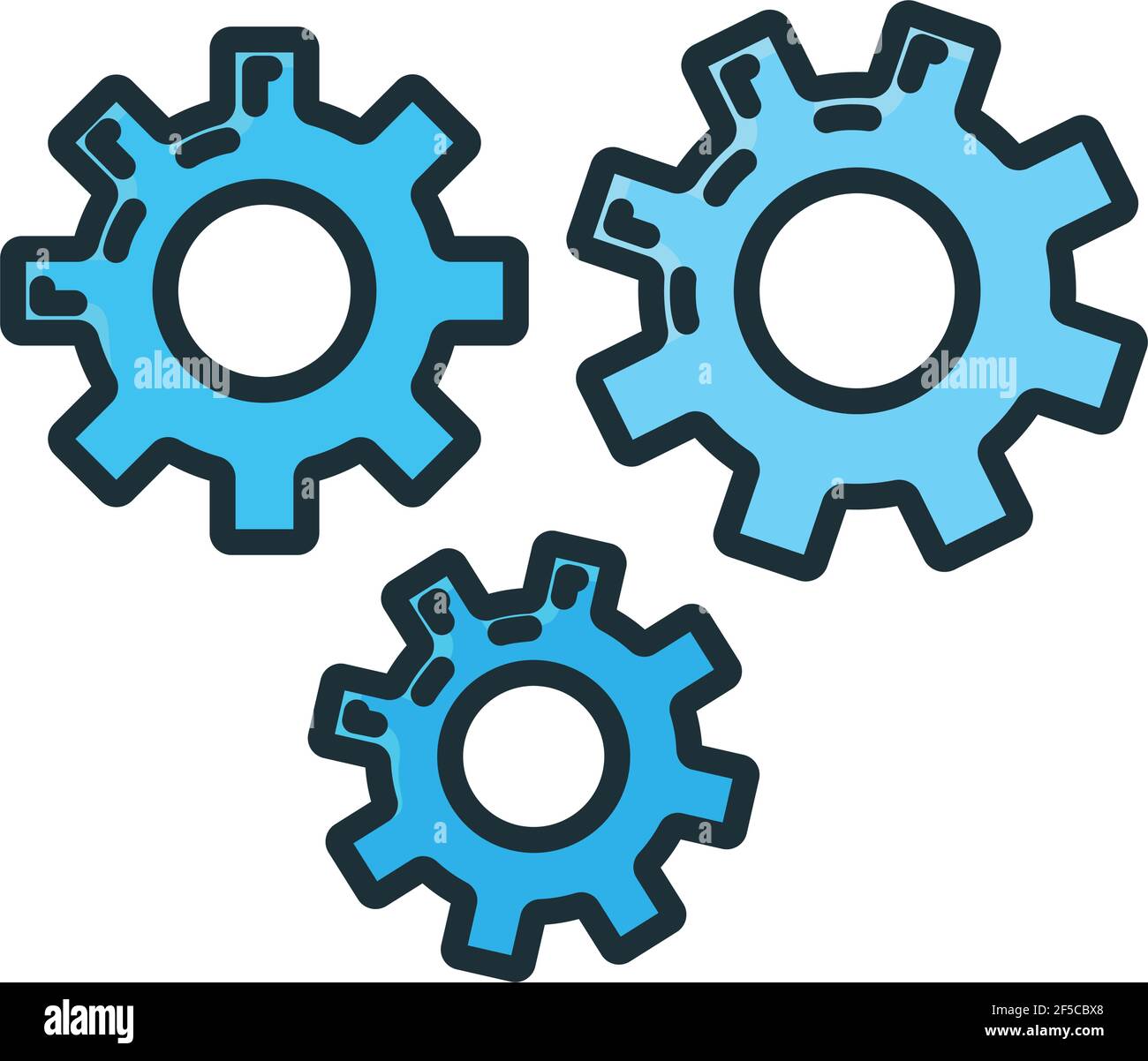 Gear pinion mechanism icon, concept engineering stuff object line flat ...