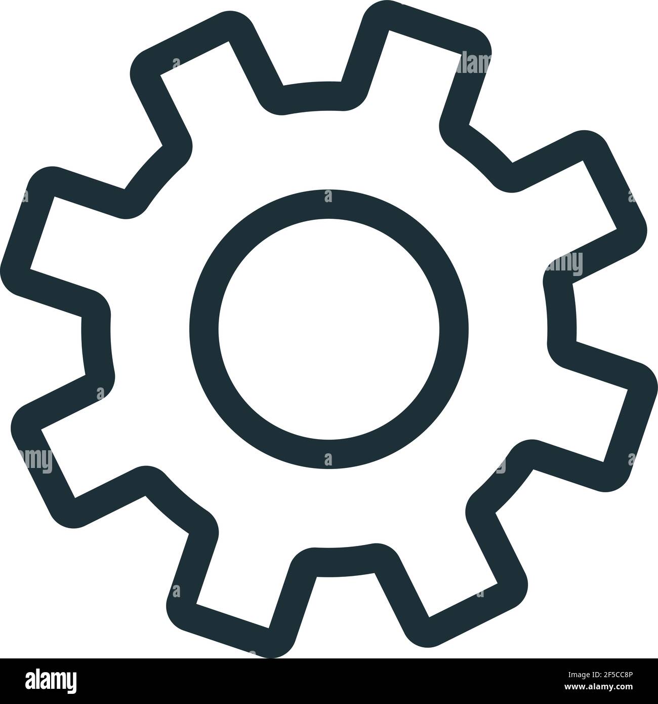 Gear pinion mechanism icon, concept engineering stuff object line flat ...