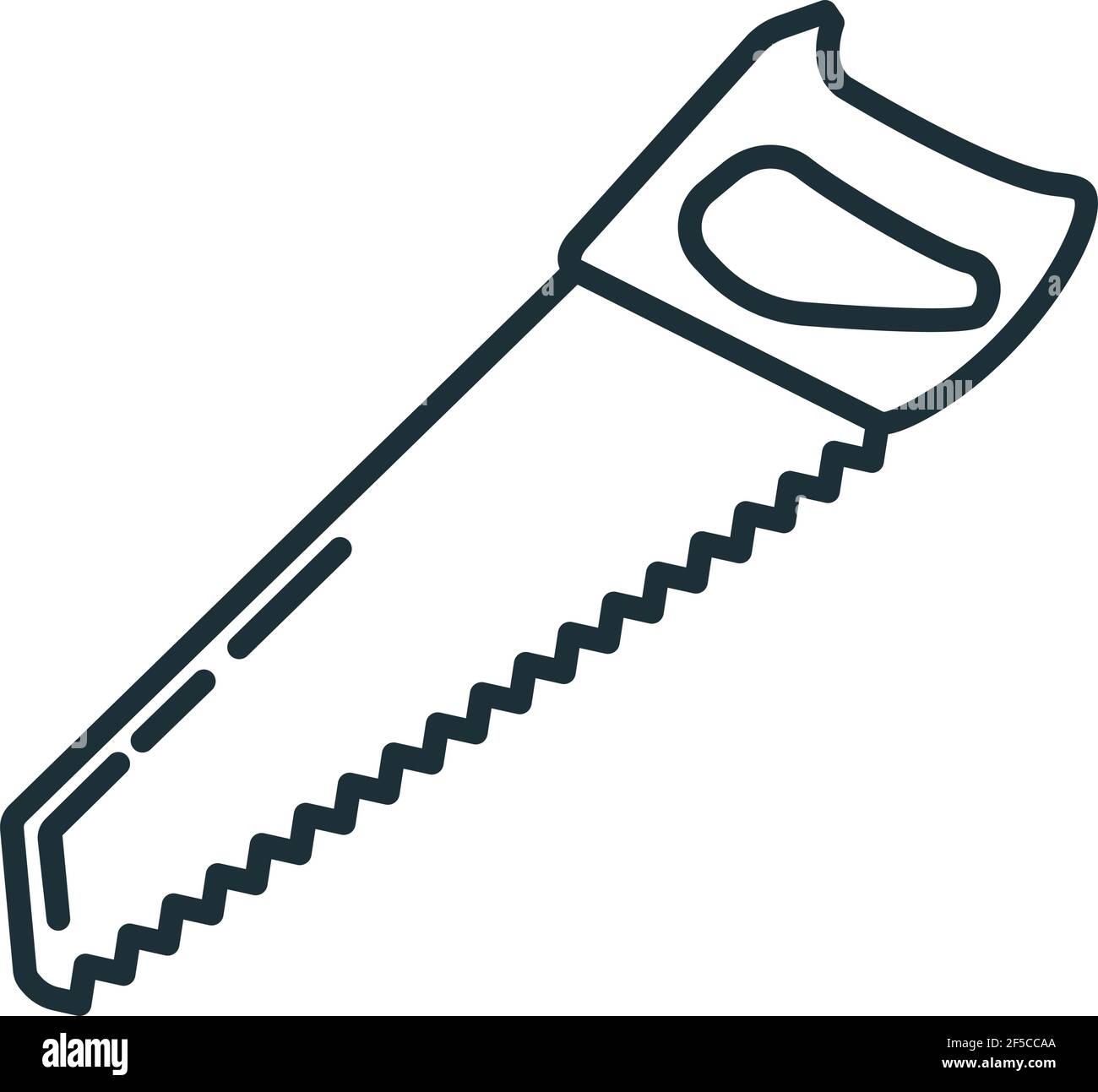 Hand saw construction repair tool icon, concept hacksaw work toolkit ...