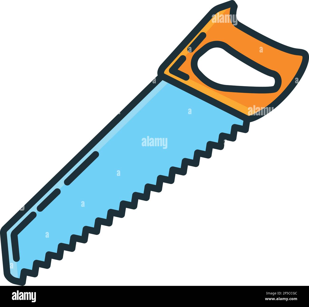 Hand saw construction repair tool icon, concept hacksaw work toolkit ...