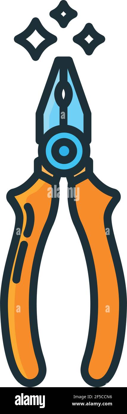 Concept pair of pliers construction tool icon, combination pliers ...