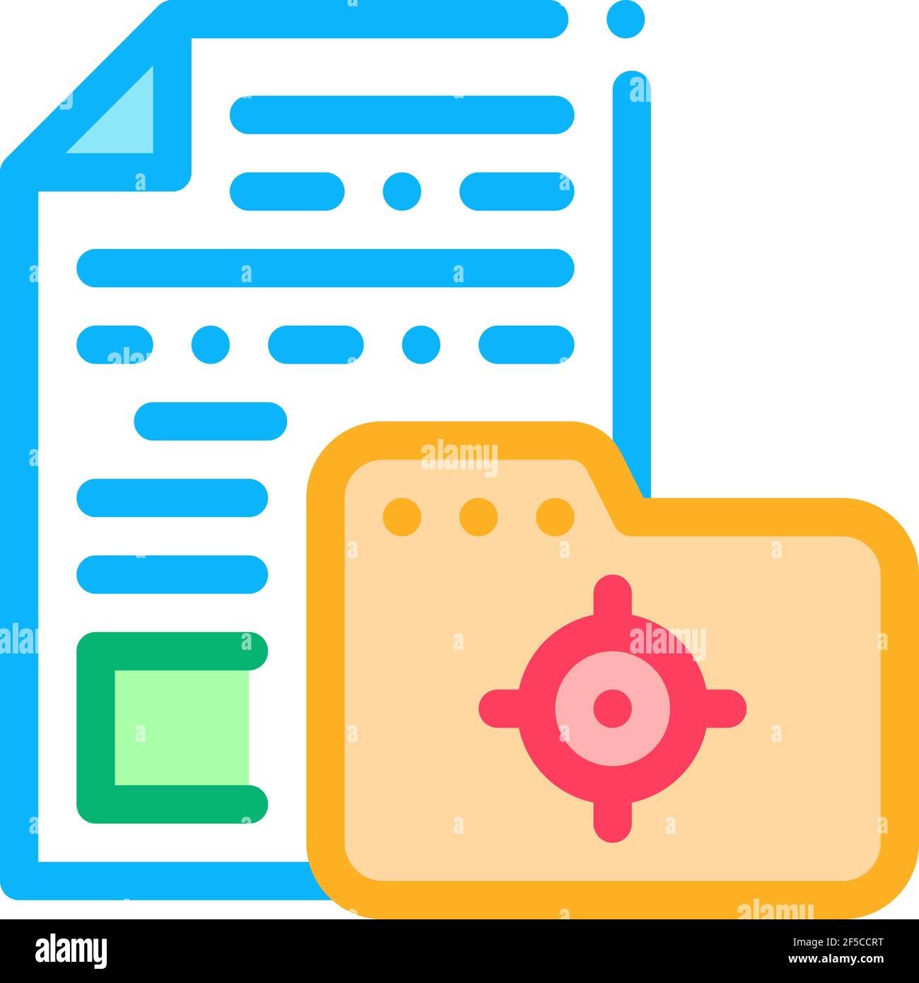 folder with audit information color icon vector illustration Stock ...