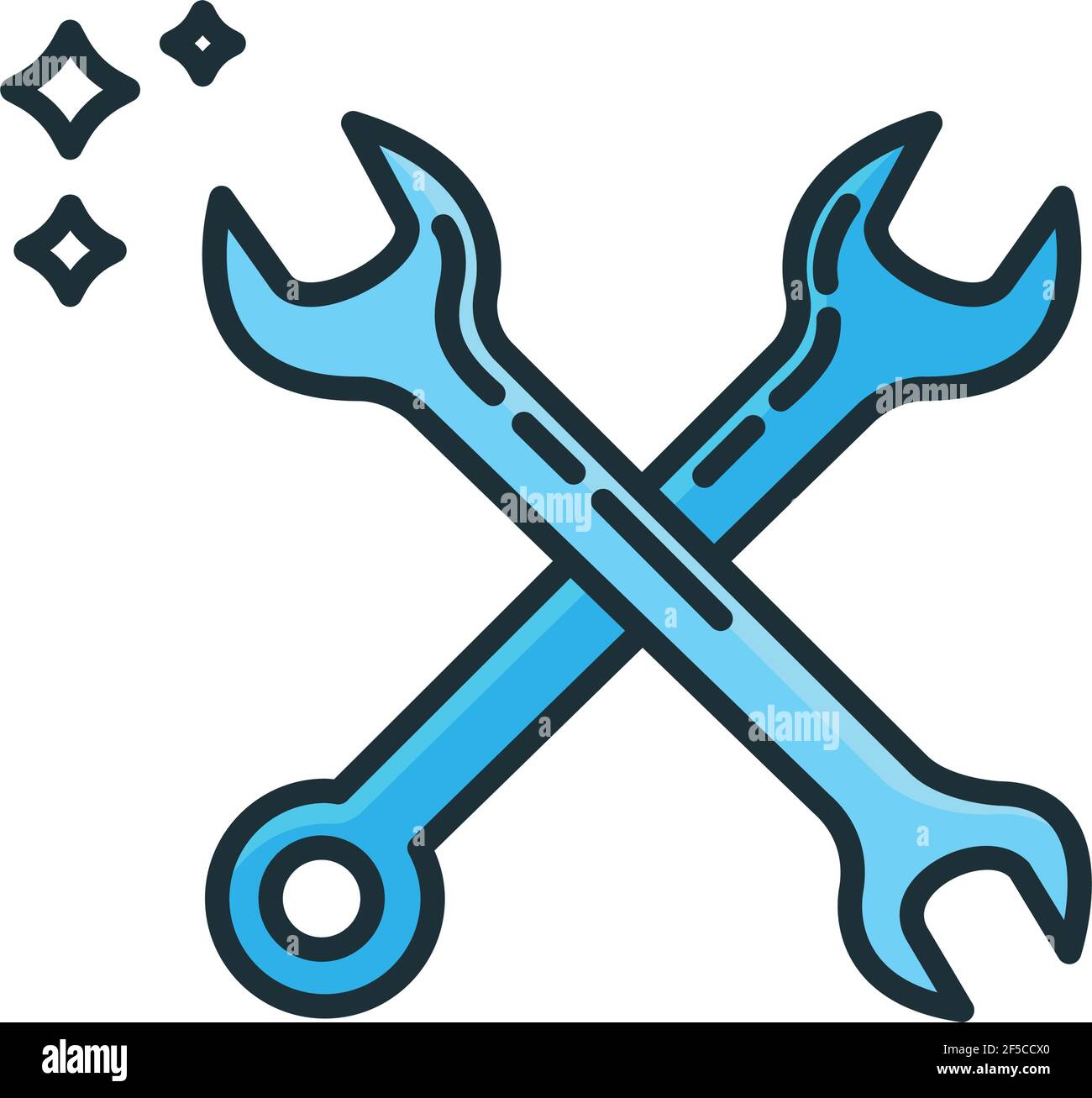Concept wrench construction tool icon, spanner toolkit professional ...