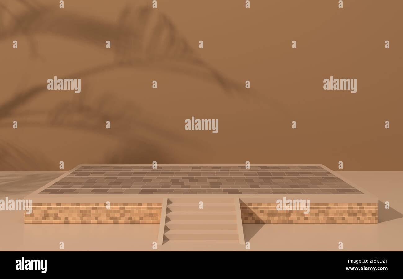 Creative empty stage, product platform, 3d rendering. Computer digital ...