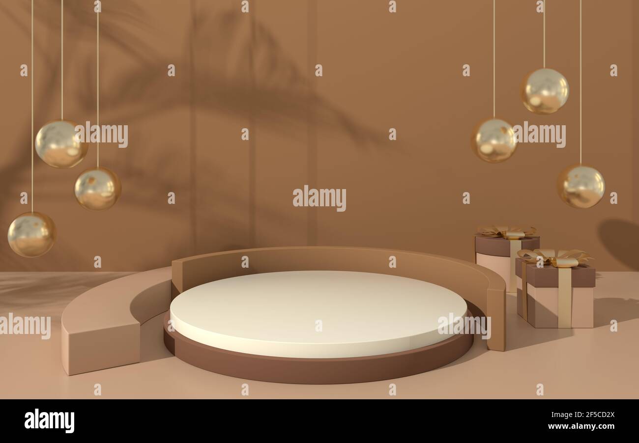 Creative empty stage, product platform, 3d rendering. Computer digital ...