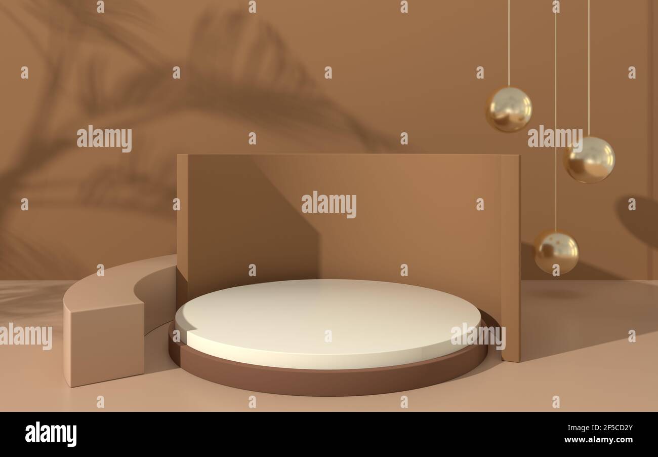 Creative empty stage, product platform, 3d rendering. Computer digital ...