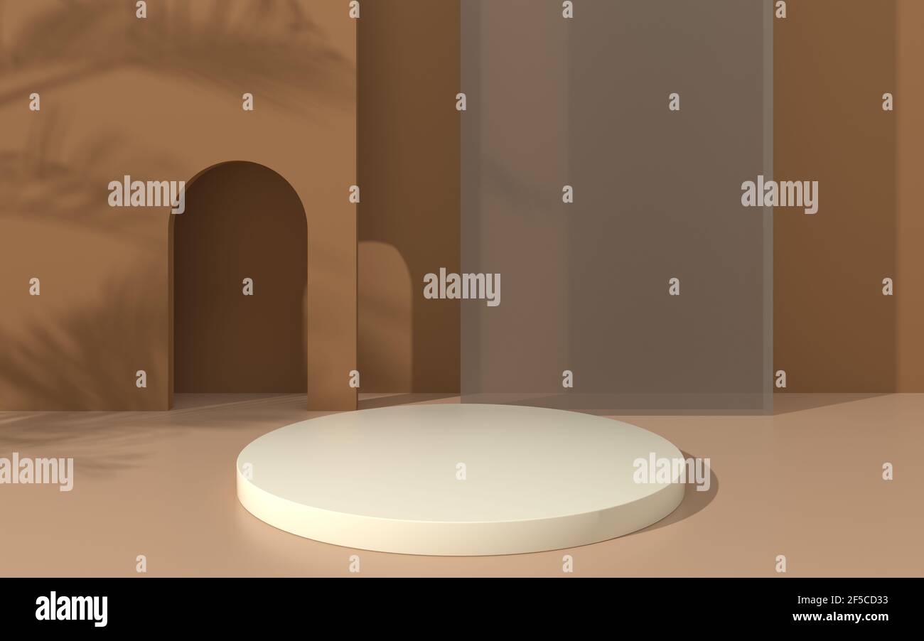 Creative empty stage, product platform, 3d rendering. Computer digital ...