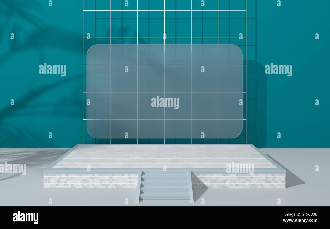 Creative empty stage, product platform, 3d rendering. Computer digital ...